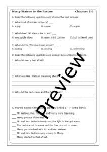 Kate DiCamillo "Mercy Watson to the Rescue" worksheets | Made By Teachers