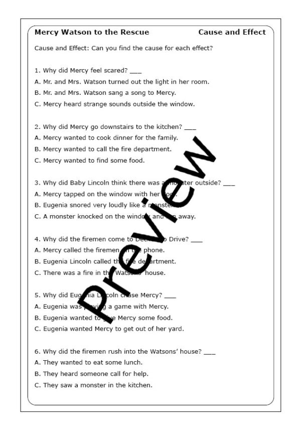 Kate DiCamillo "Mercy Watson to the Rescue" worksheets | Made By Teachers