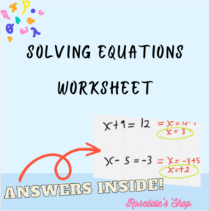 Solving Equations (Basic) ~ Worksheet With Answers | Made By Teachers