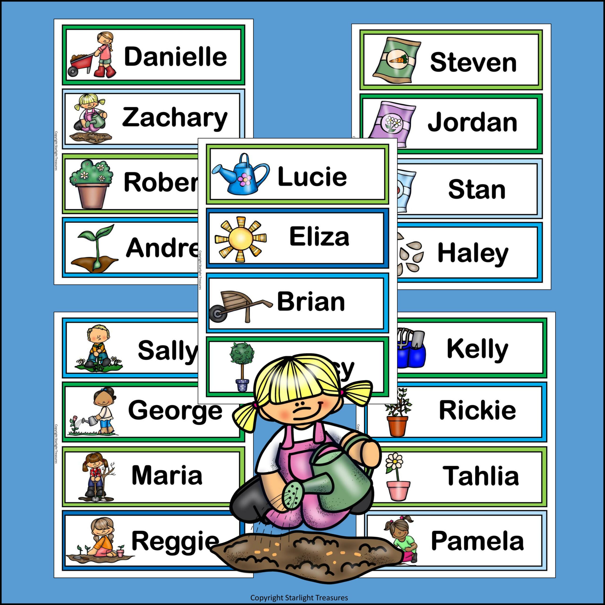 Gardening Desk Name Tags - Editable | Made By Teachers