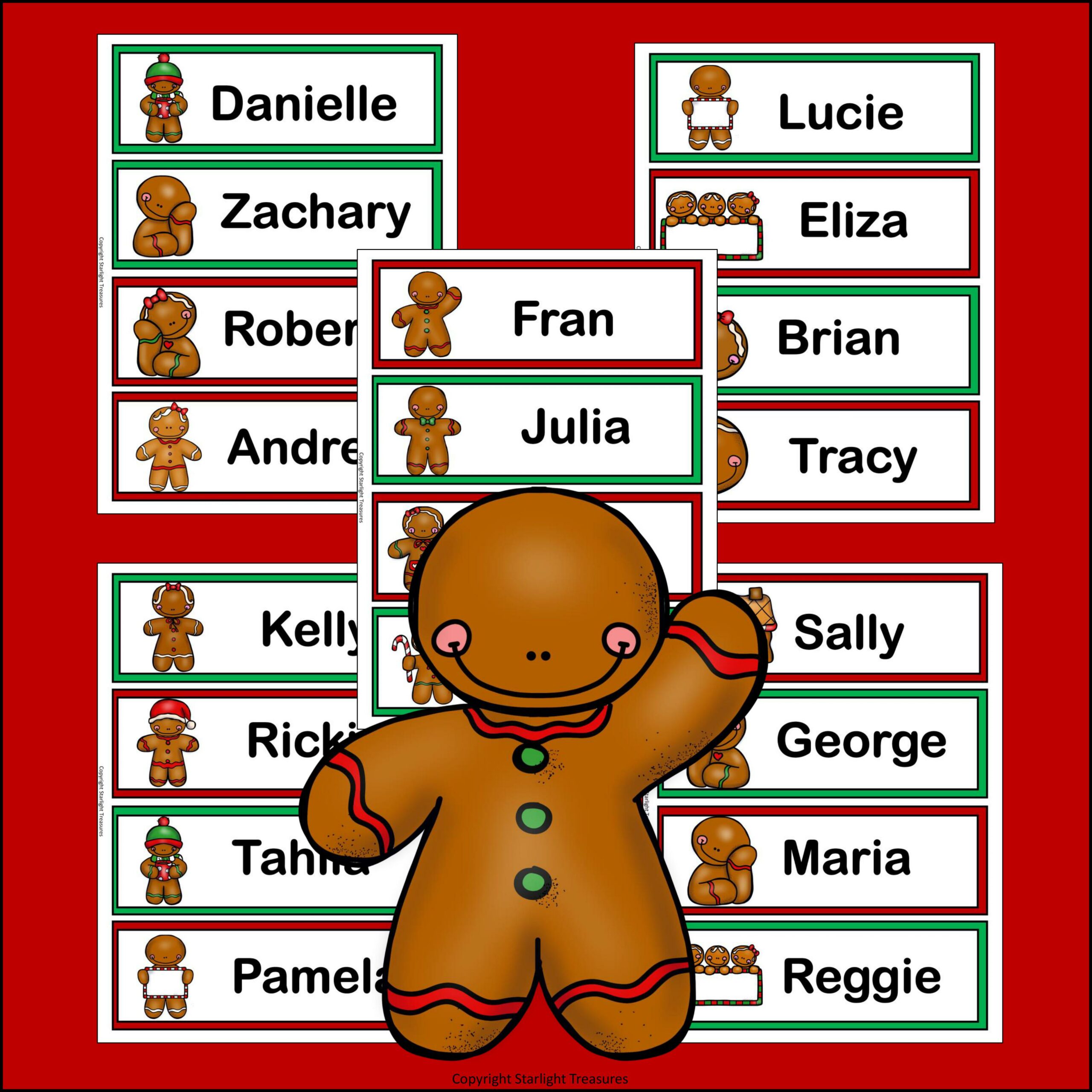Gingerbread Desk Name Tags - Editable | Made By Teachers