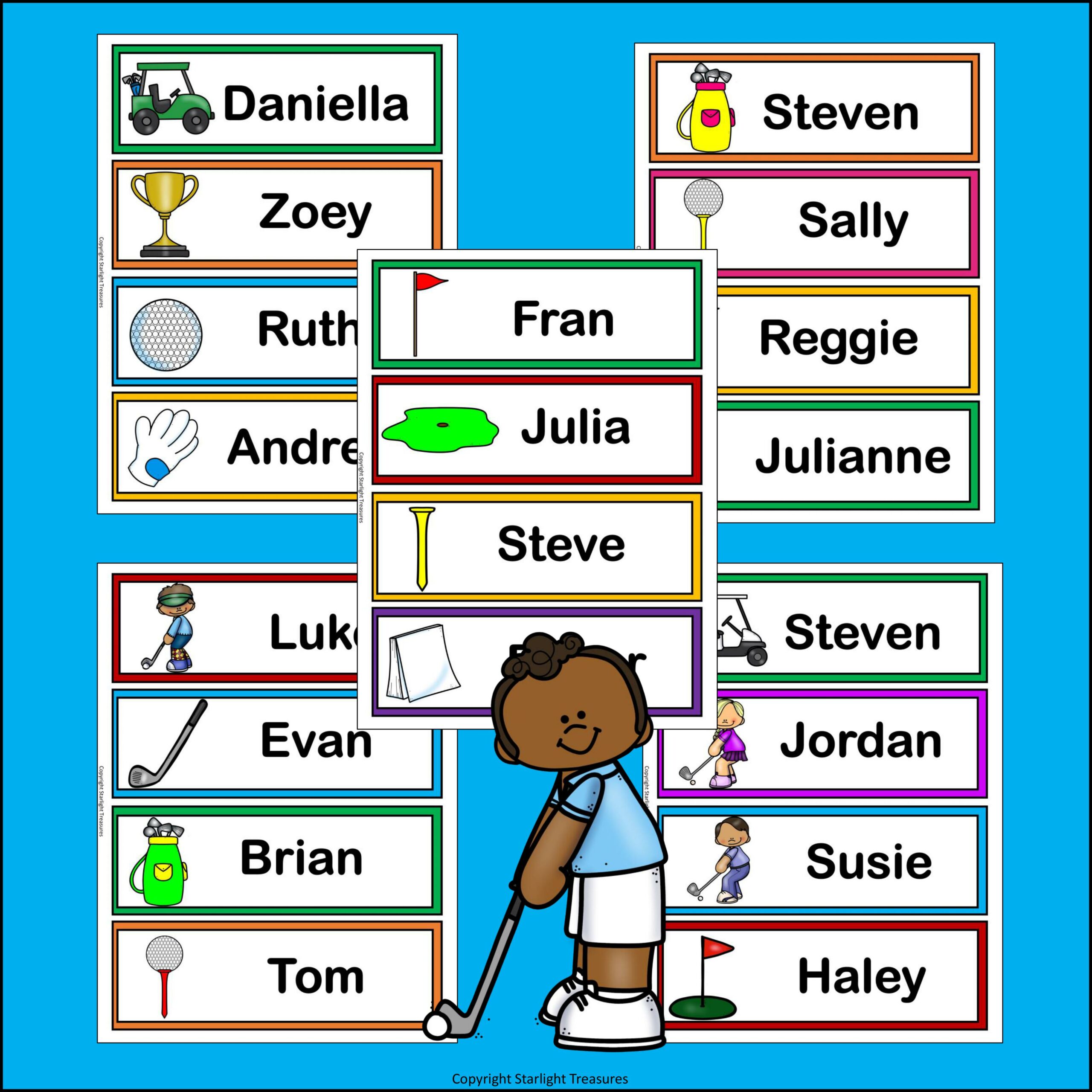 Golf Desk Name Tags - Editable | Made By Teachers