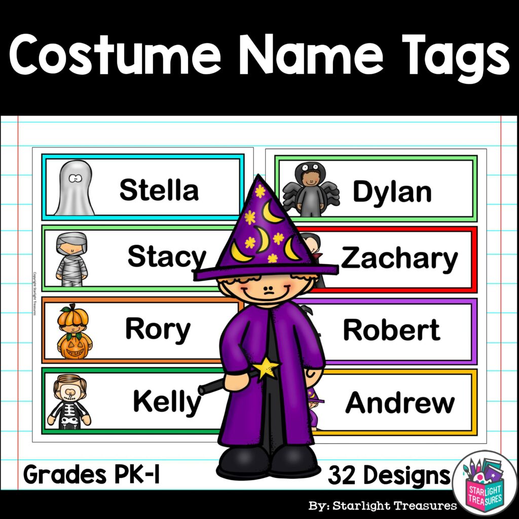 Halloween Costumes Desk Name Tags - Editable | Made By Teachers
