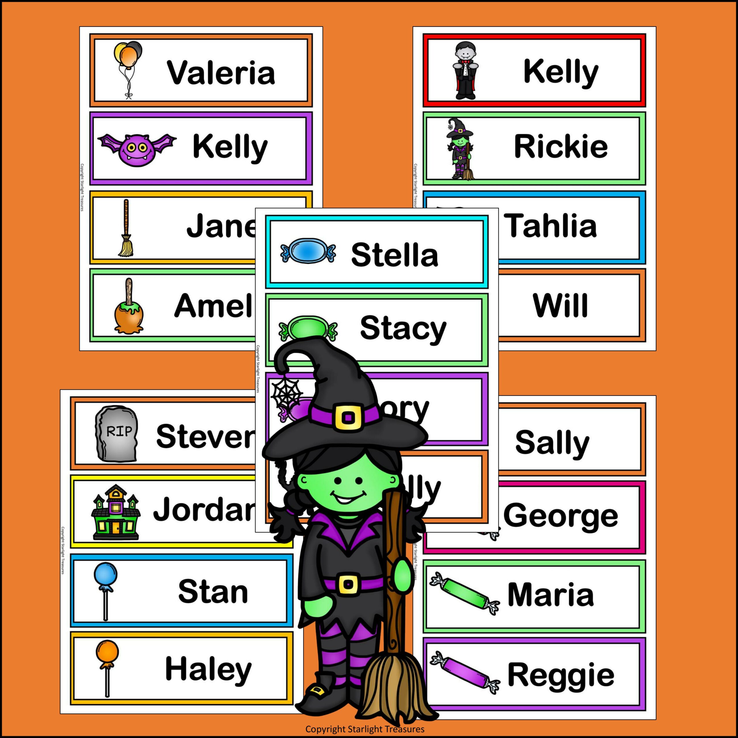 Halloween Desk Name Tags - Editable | Made By Teachers