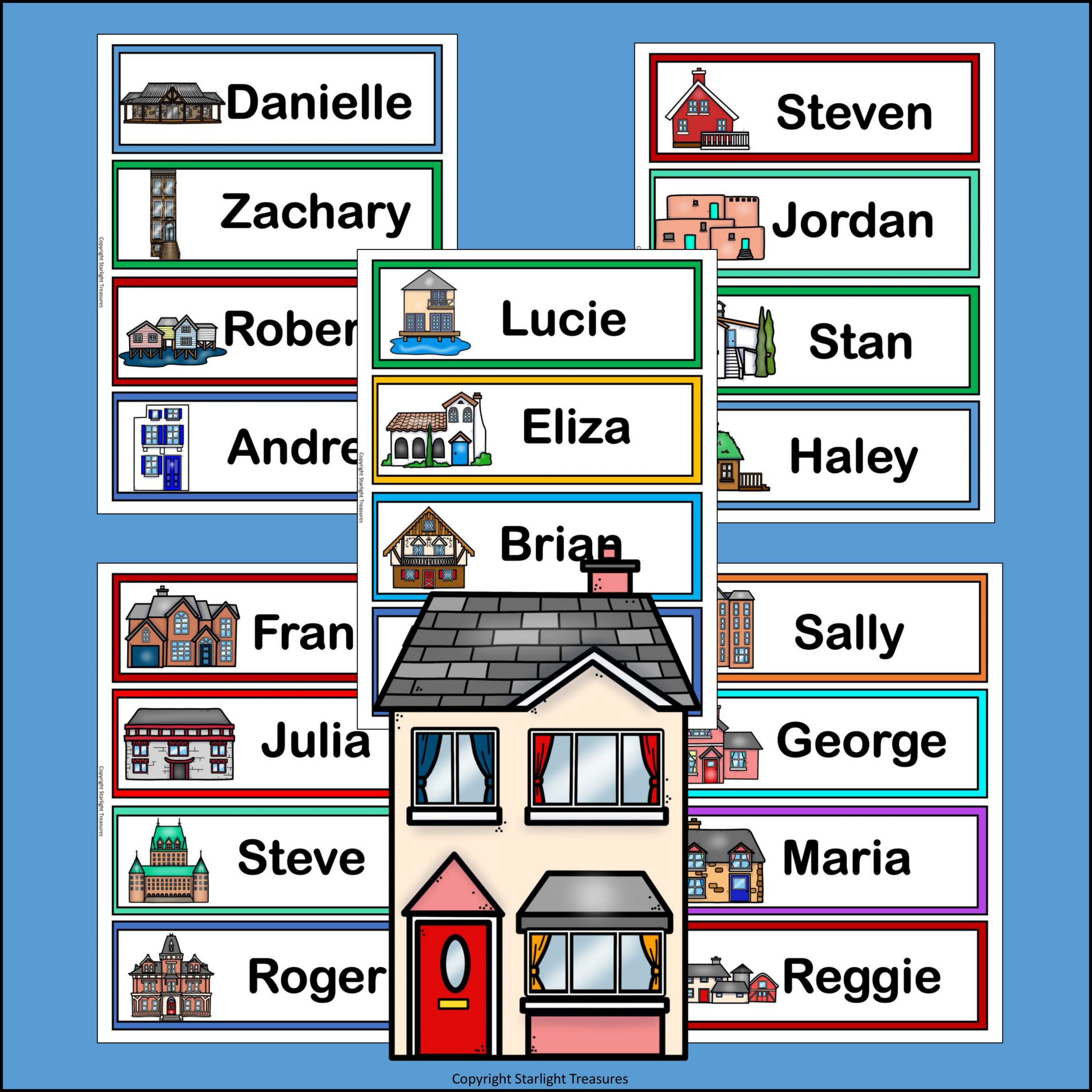 House Desk Name Tags - Editable | Made By Teachers