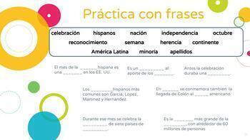 Hispanic Heritage Month Presentation & Activities (Spanish & English ...