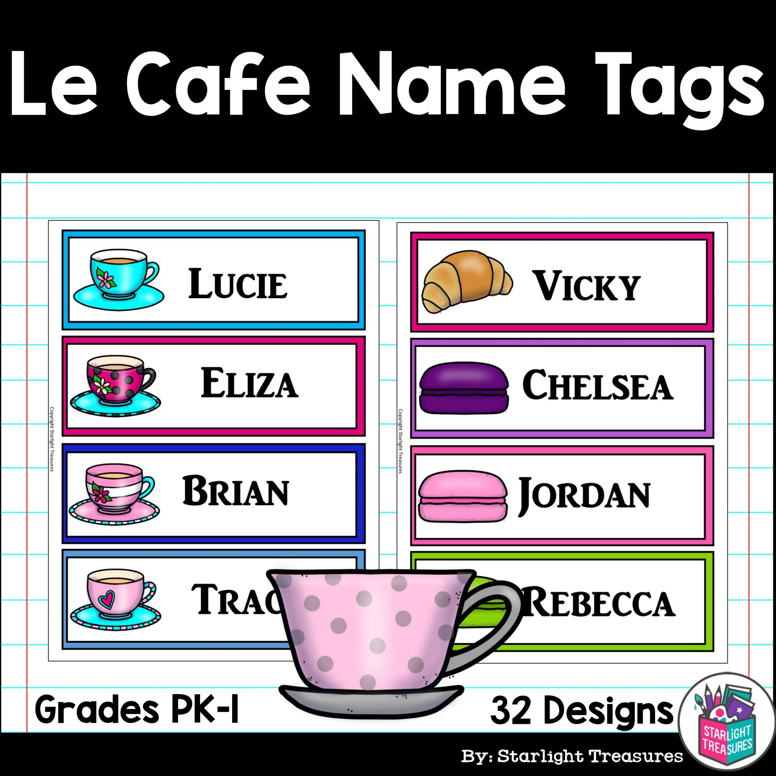 Le Cafe Name Tags - Editable | Made By Teachers