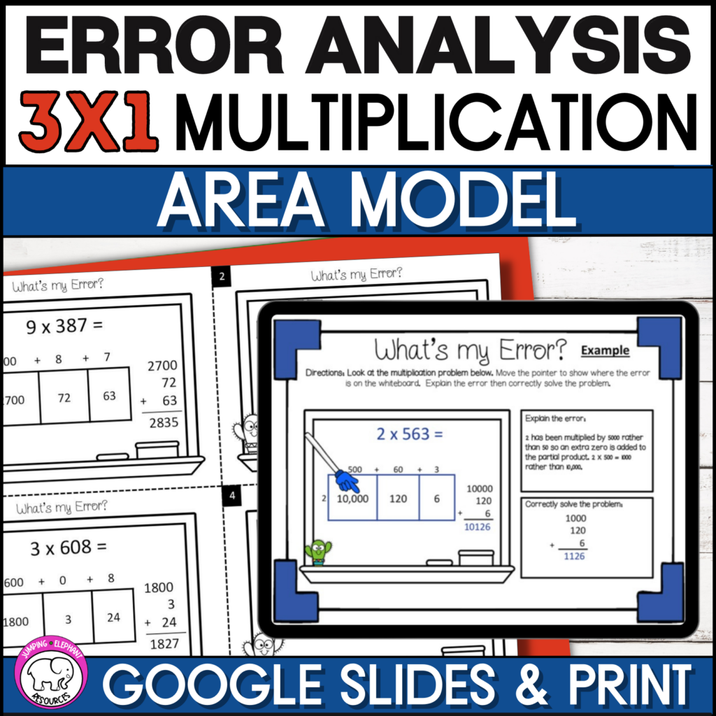 Error Analysis 3 digit by 1 Digit Area Model Multiplication Google ...