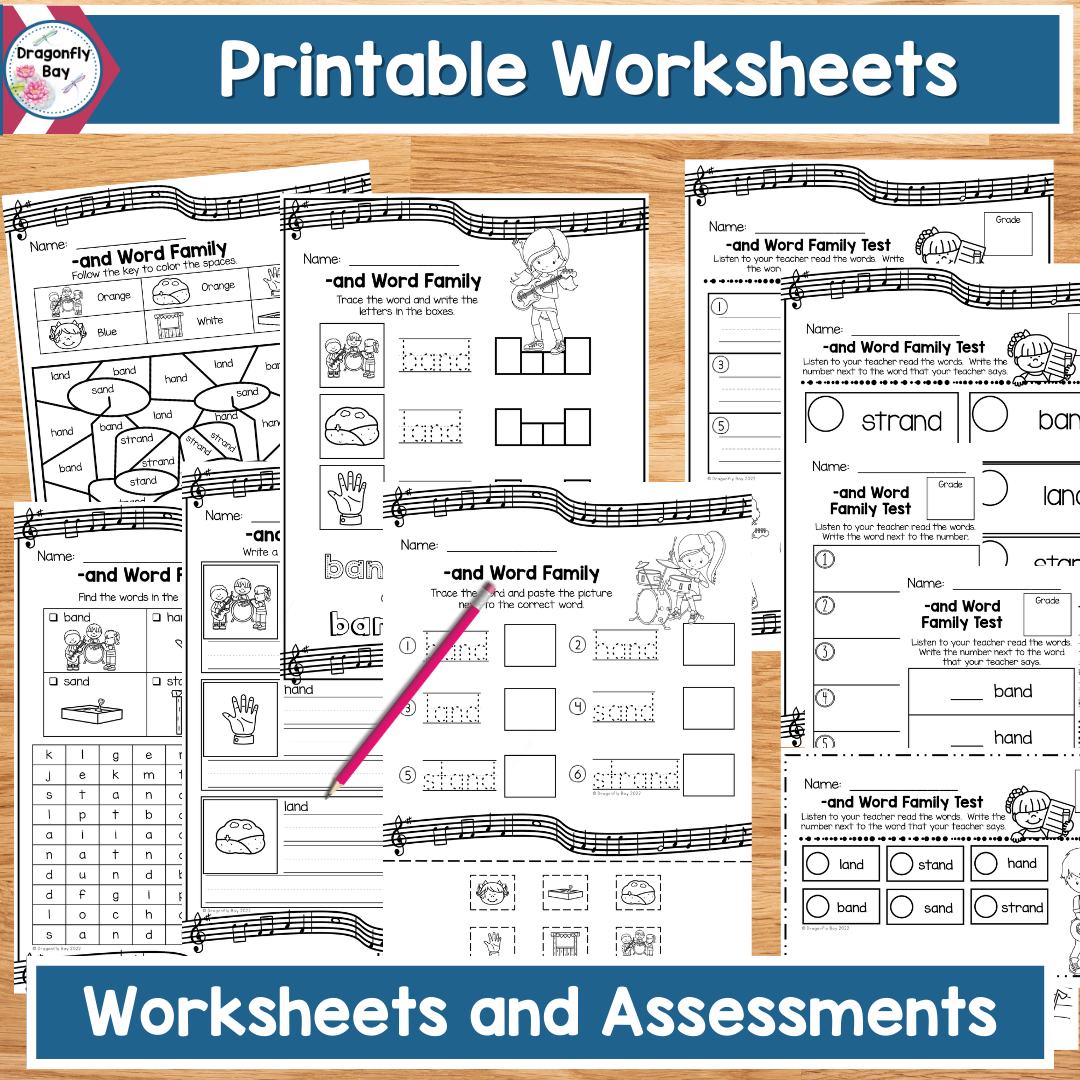 and Short A Word Family Phonics Blending Printable Worksheets and ...