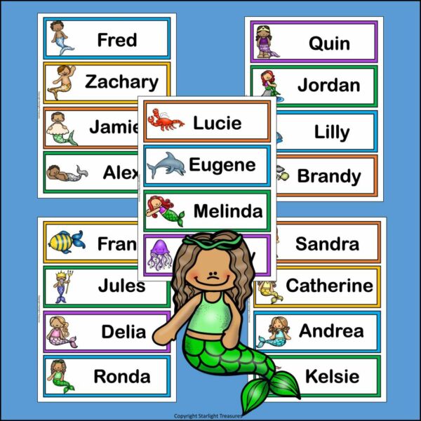 Mermaids and Mermen Name Tags - Editable | Made By Teachers