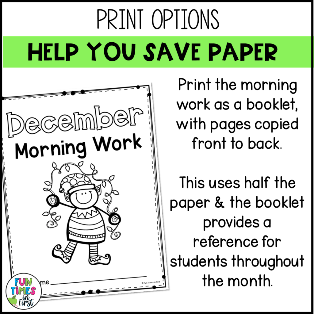 1st Grade December Morning Work - Printable & Digital Spiral Review ...