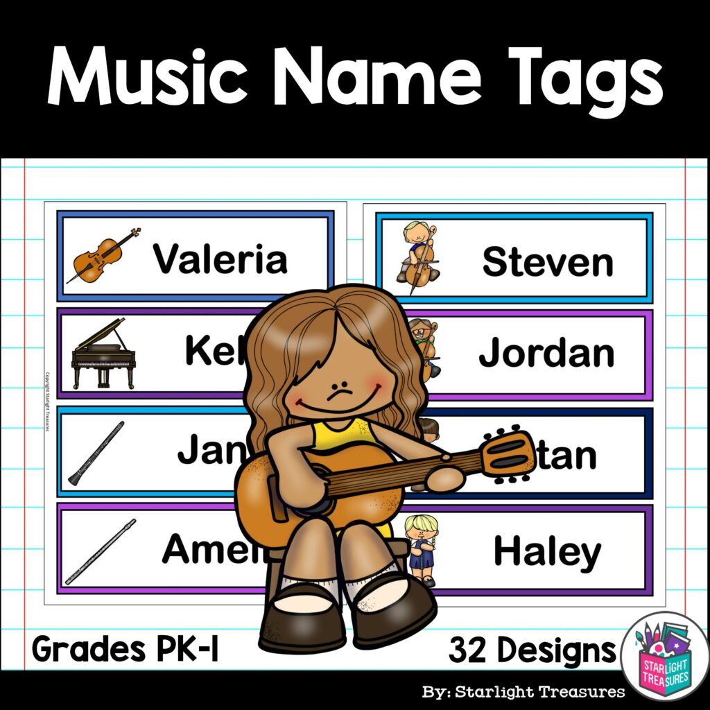 Music Name Tags - Editable | Made By Teachers