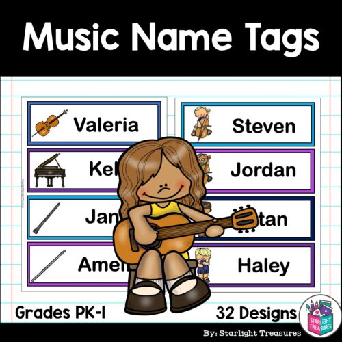 Music Name Tags - Editable | Made By Teachers