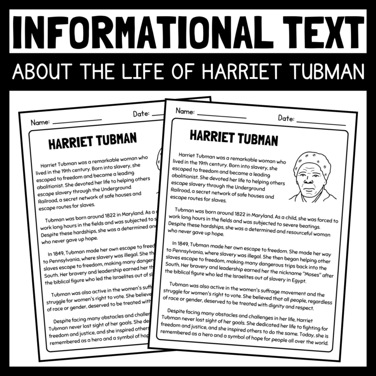Harriet Tubman: Article and Reading Comprehension Questions | Women's ...
