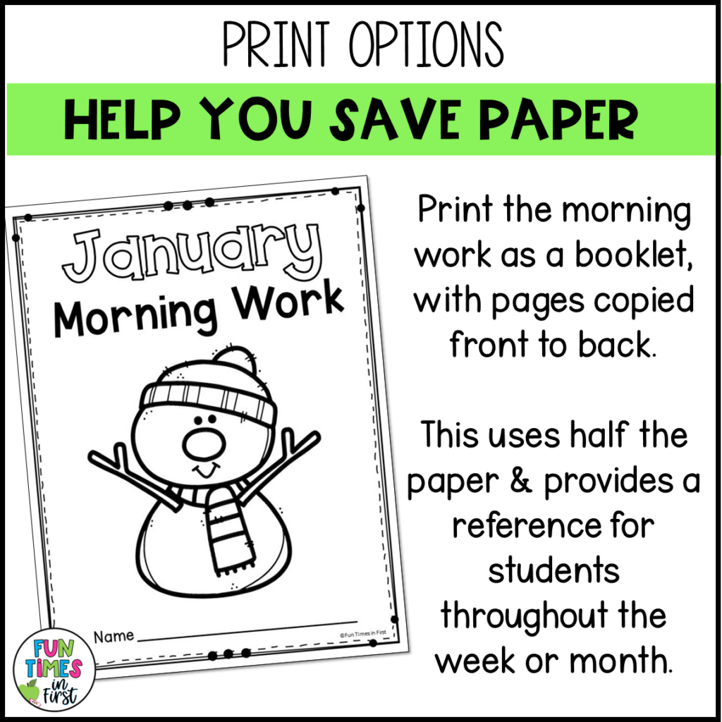1st Grade January Morning Work - Printable & Digital No Prep Spiral ...