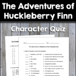 The Adventures of Huckleberry Finn Character Quiz with Answer Key ...