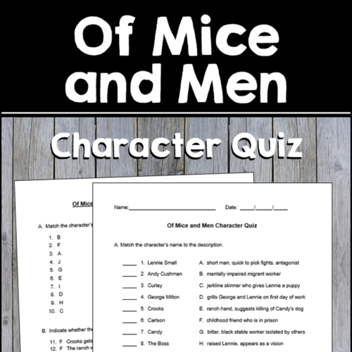 Of Mice and Men Character Quiz with Answer Key | Made By Teachers