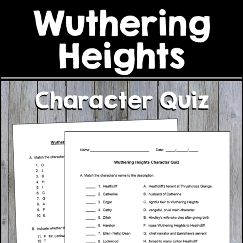 Wuthering Heights Character Quiz with Answer Key | Made By Teachers