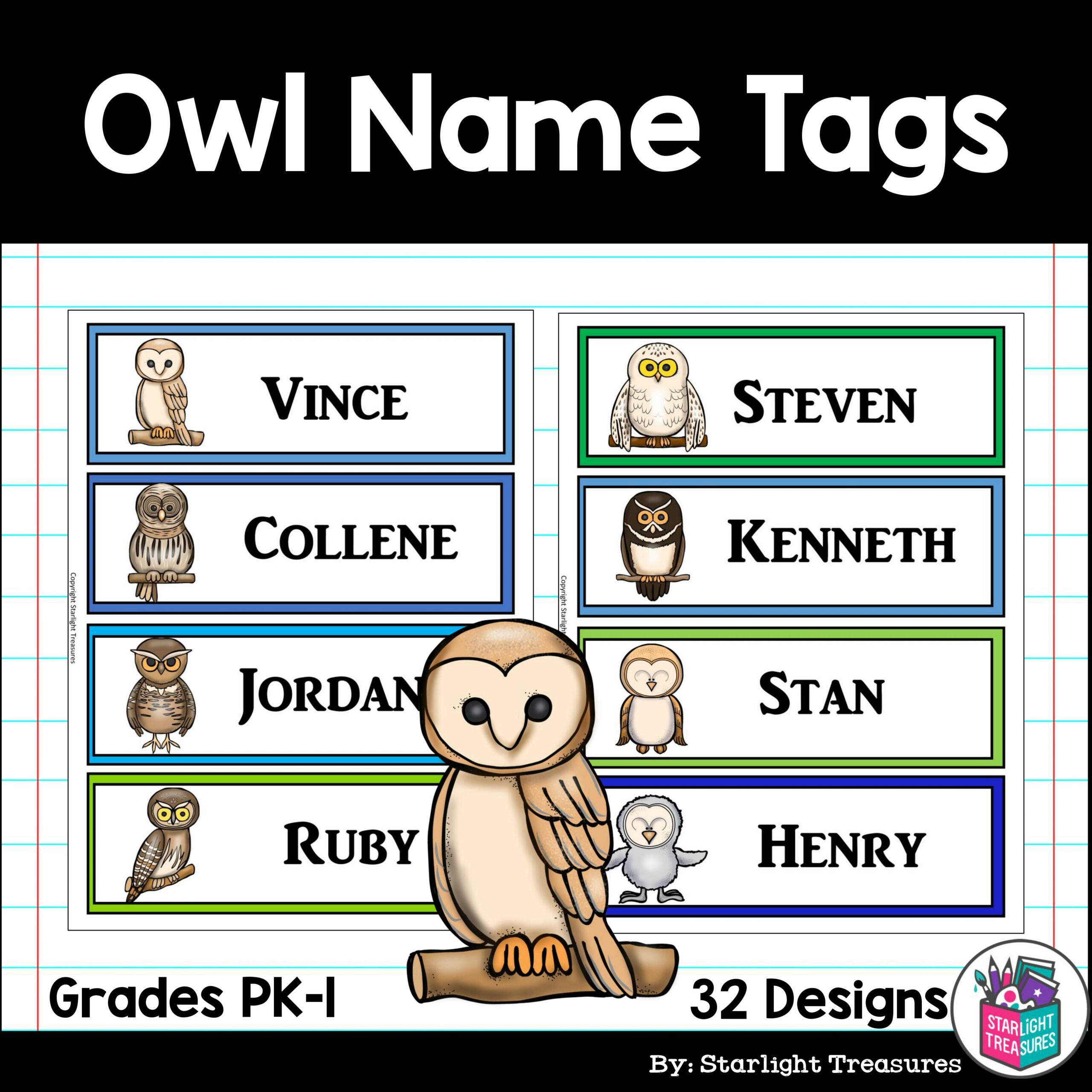 Owl Desk Name Tags - Editable | Made By Teachers