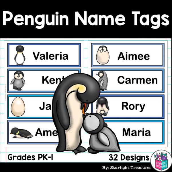 Penguins Desk Name Tags - Editable | Made By Teachers