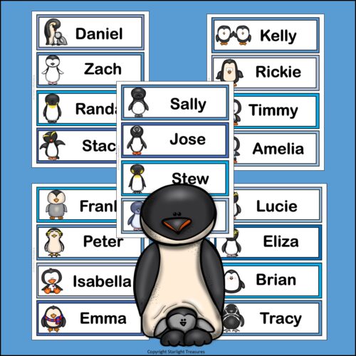 Penguins Desk Name Tags - Editable - Made By Teachers