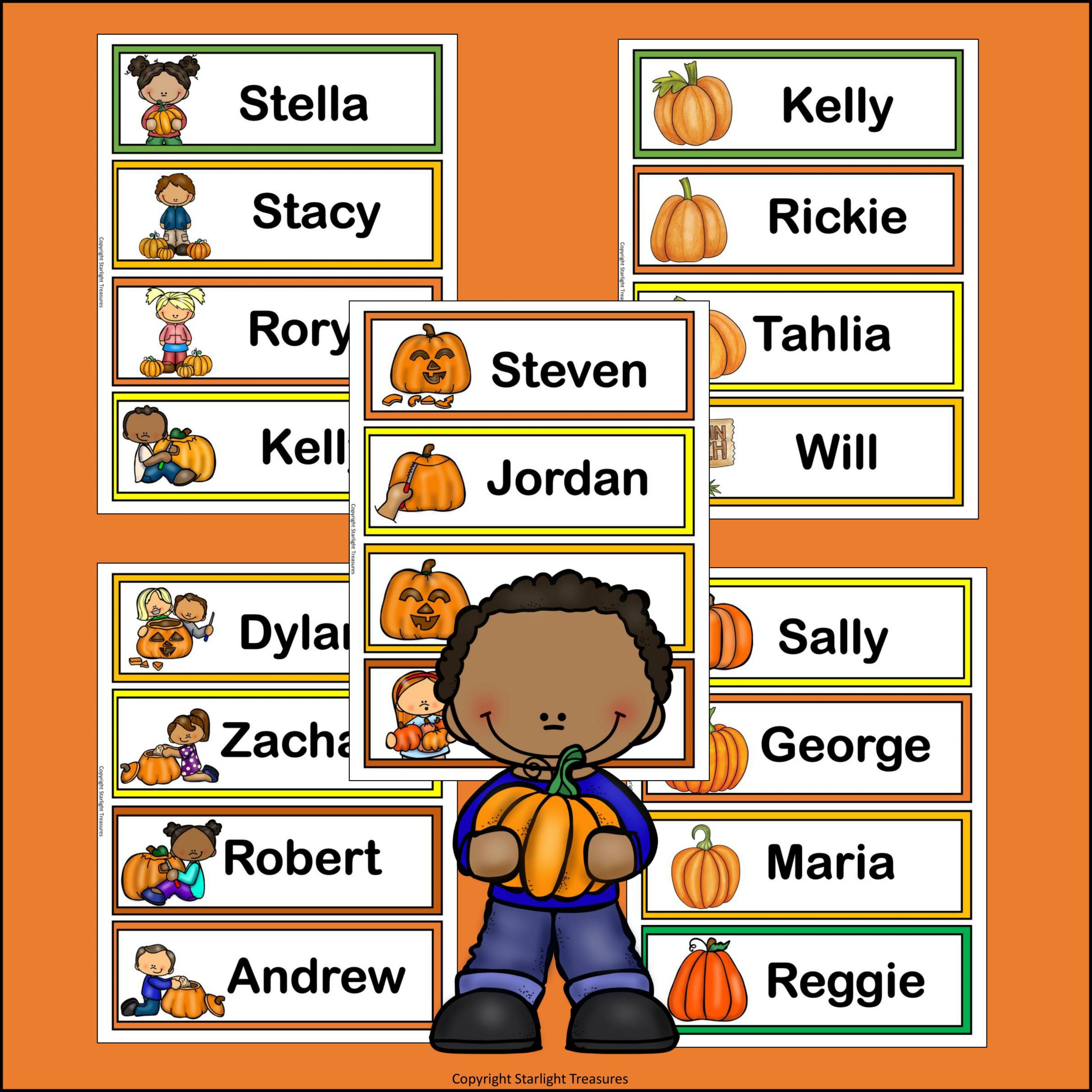 Pumpkins Name Tags - Editable | Made By Teachers