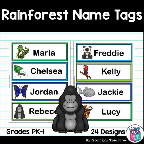 Rainforest Desk Name Tags - Editable | Made By Teachers