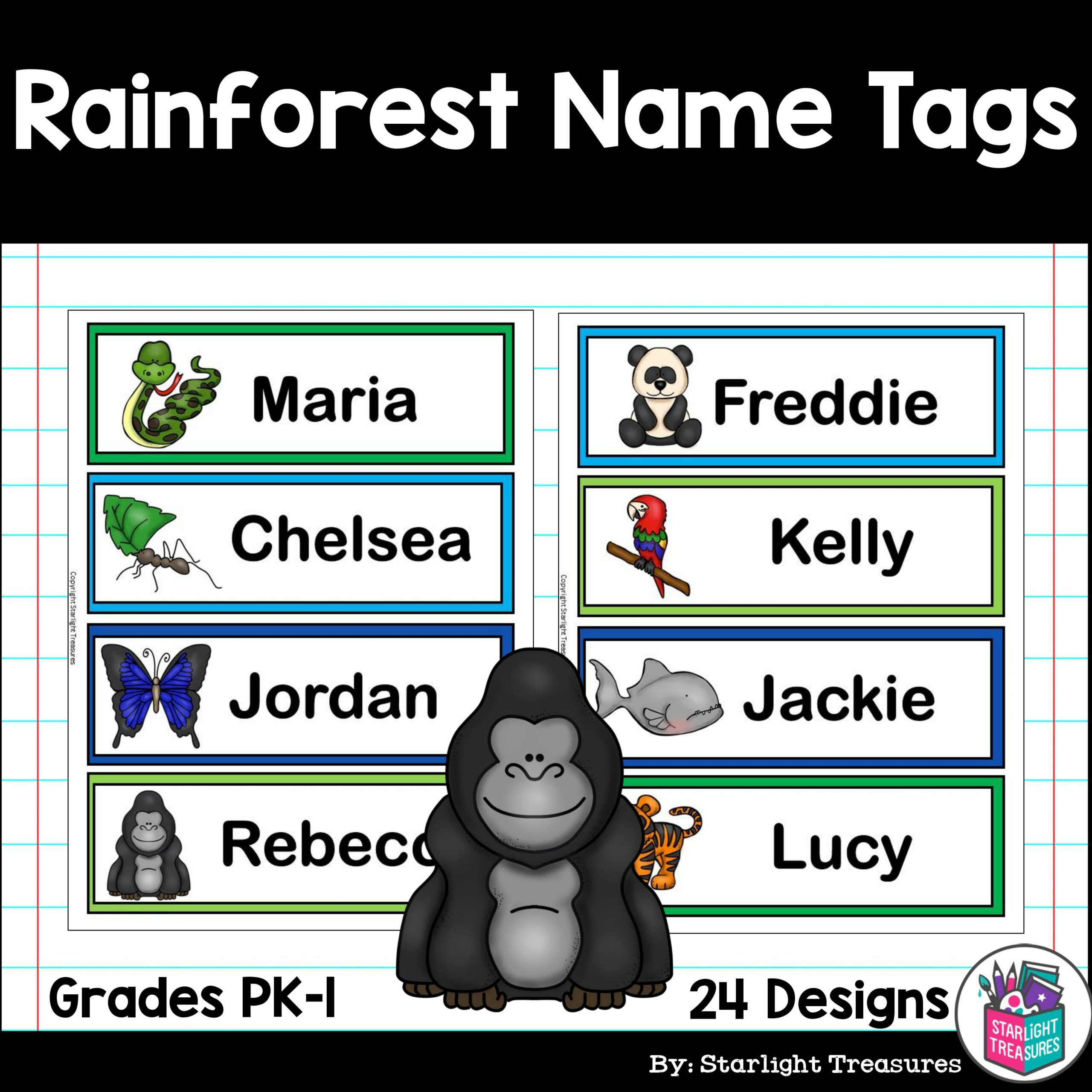 Rainforest Desk Name Tags - Editable | Made By Teachers