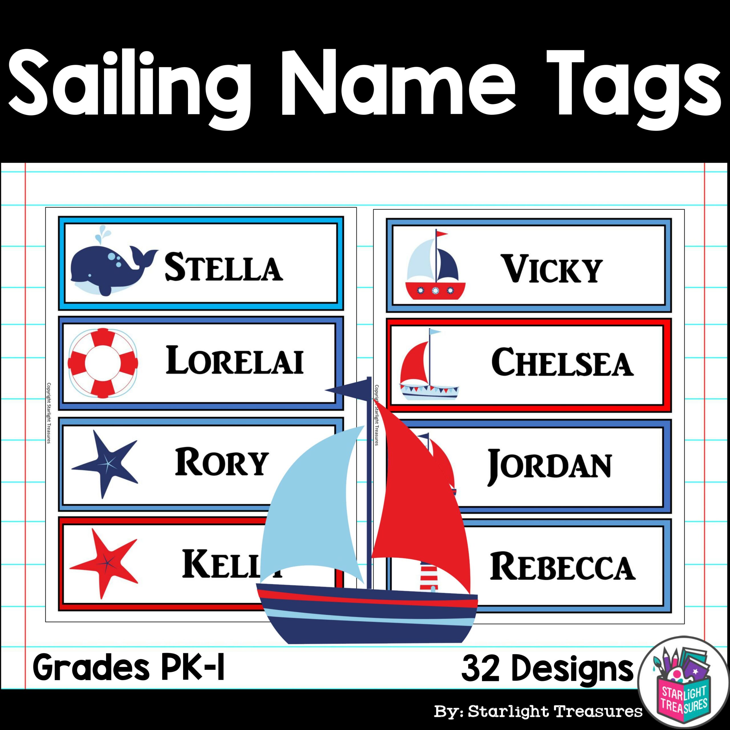 Sailing Name Tags - Editable | Made By Teachers