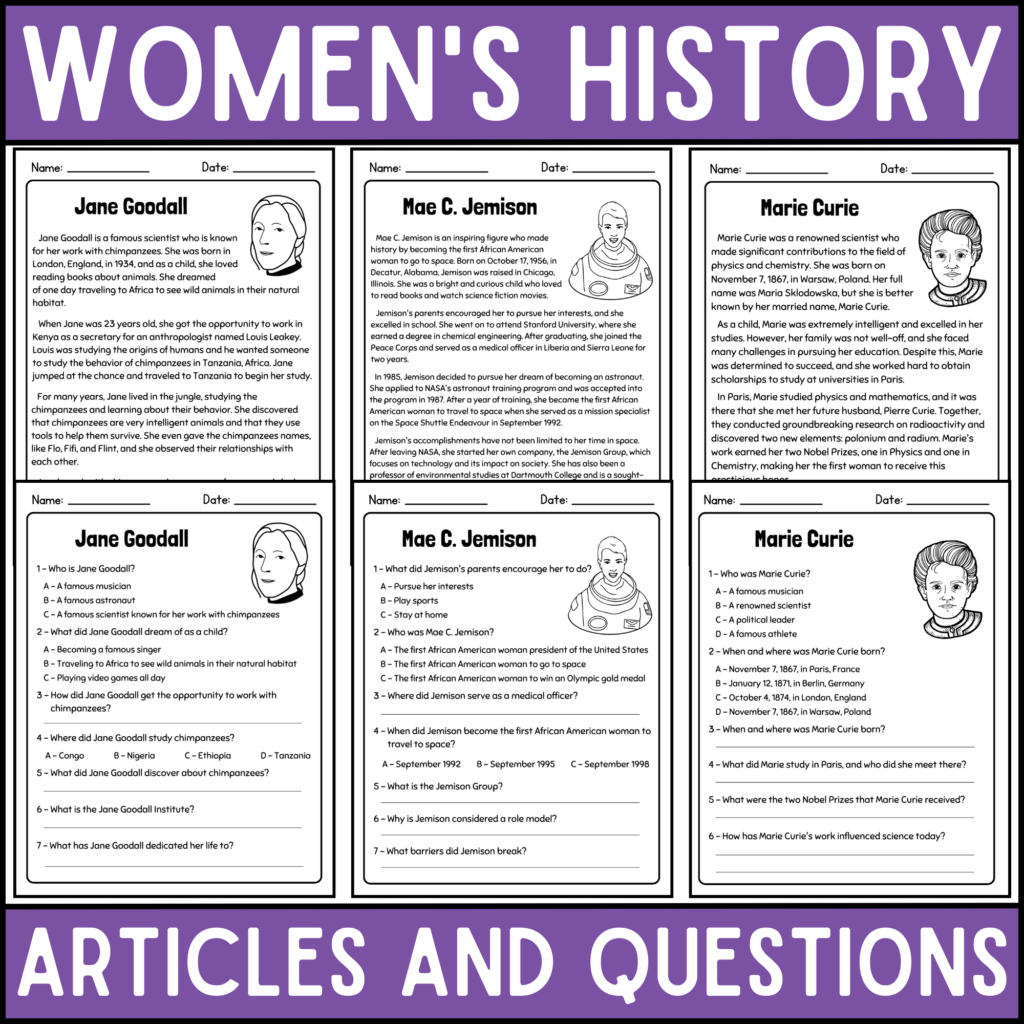 Women's History Month Reading Comprehension BUNDLE | Made By Teachers