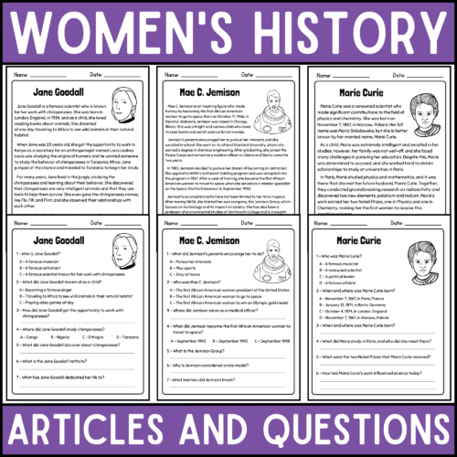 Women's History Month Reading Comprehension BUNDLE | Made By Teachers