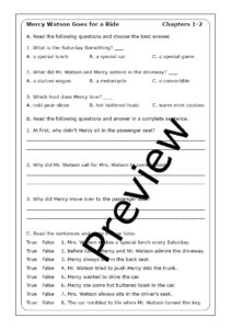 Kate DiCamillo "Mercy Watson Goes for a Ride" worksheets | Made By Teachers