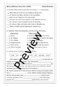 Kate DiCamillo "Mercy Watson Goes for a Ride" worksheets | Made By Teachers