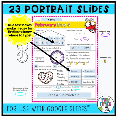 1st Grade February Morning Work - Printable & Digital Spiral Review ...