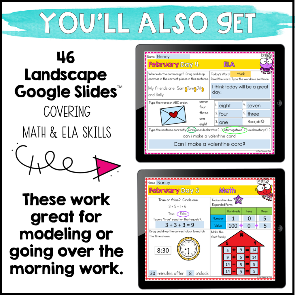 1st Grade February Morning Work - Printable & Digital Spiral Review ...