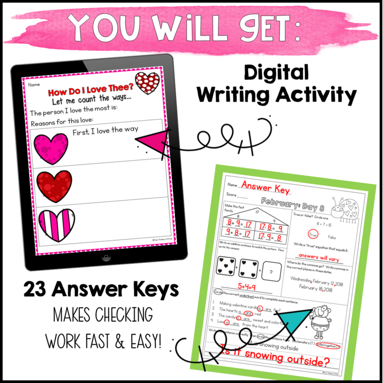 1st Grade February Morning Work - Printable & Digital Spiral Review ...