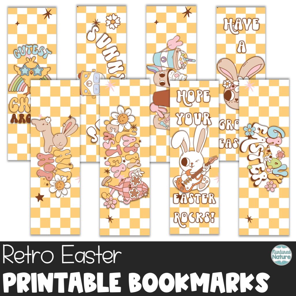 Retro Easter Bookmarks - Printable Bookmark Gift Tags for Students ...