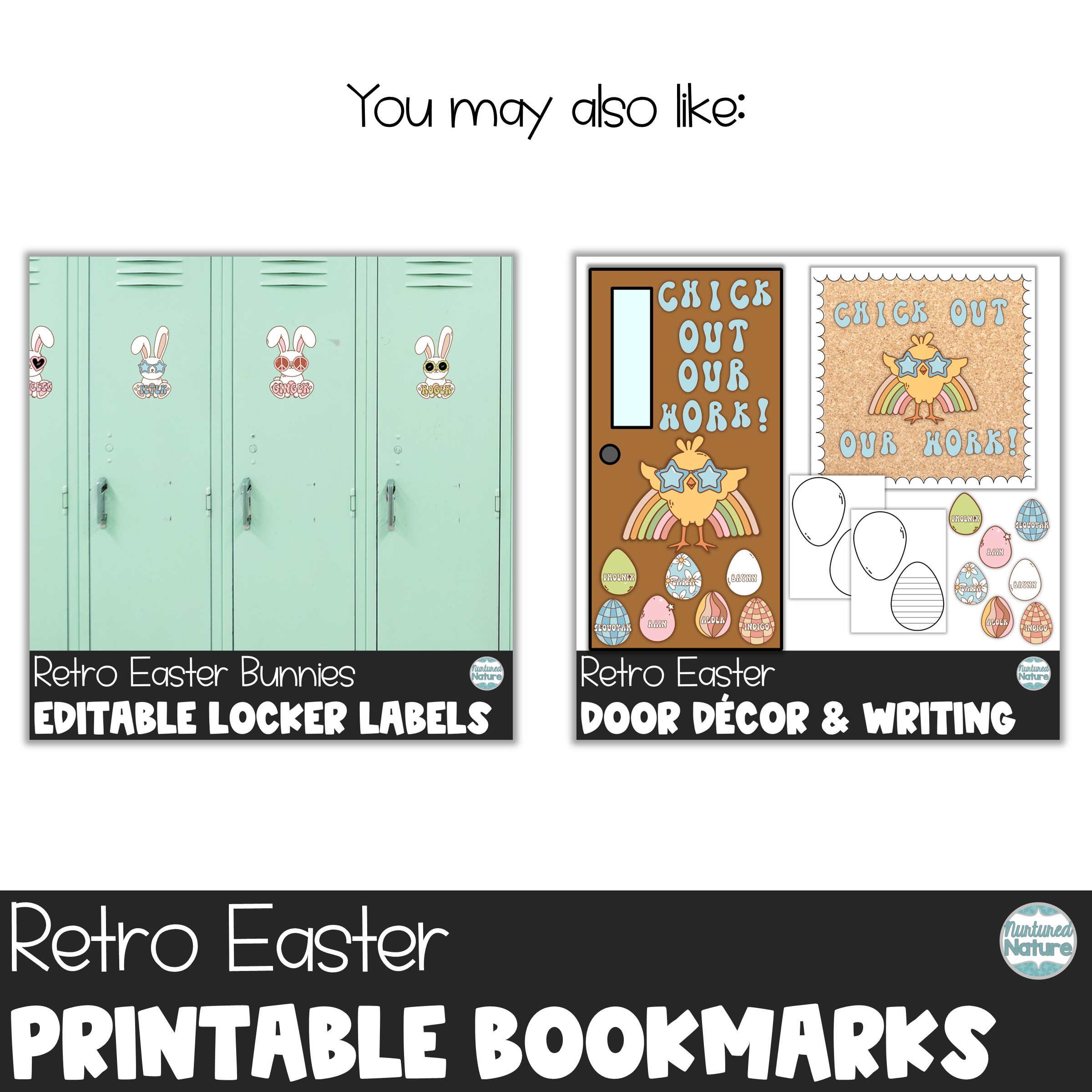 Retro Easter Bookmarks - Printable Bookmark Gift Tags for Students ...