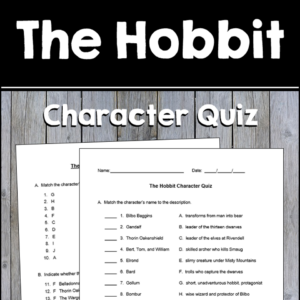 The Hobbit Character Quiz with Answer Key | Made By Teachers