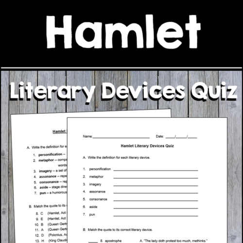 Hamlet Literary Devices Quiz With Answer Key Made By Teachers Hamlet Literary Devices Quiz With Answer Key Made By Teachers
