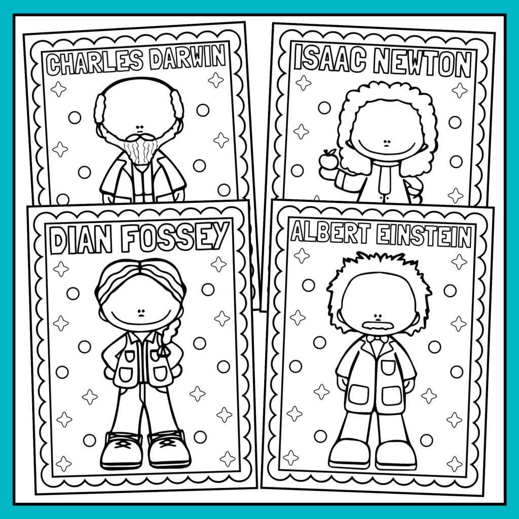 Famous Scientists in History Coloring Pages | Scientists Coloring Pages ...
