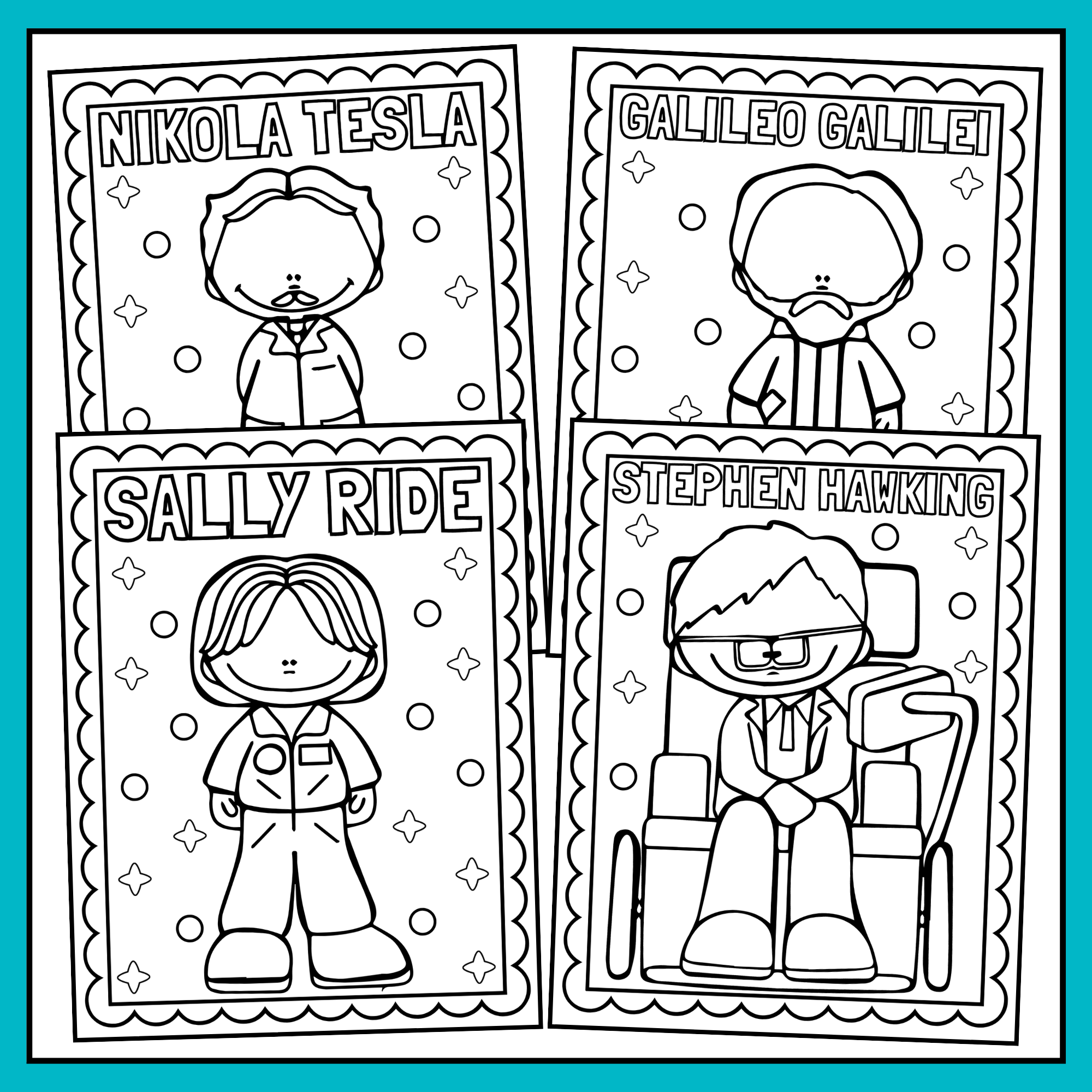 Famous Scientists in History Coloring Pages | Scientists Coloring Pages ...