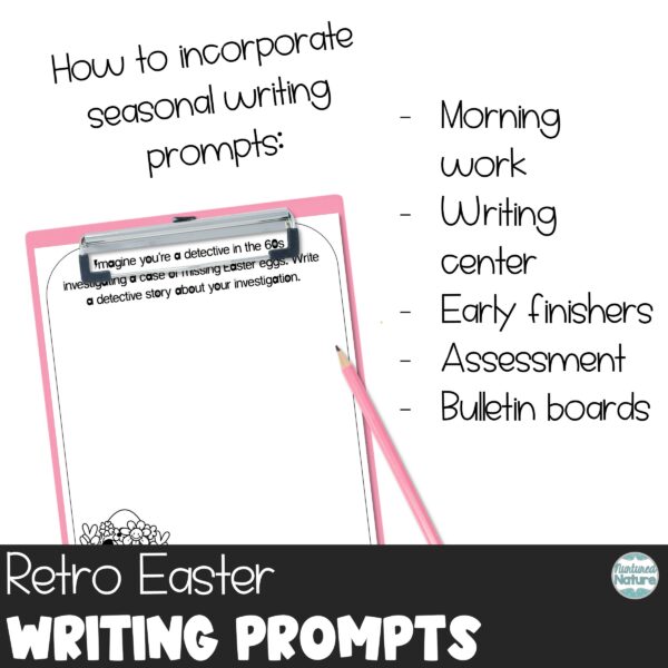 Editable Easter Writing Prompts - Groovy Retro Theme - No Prep April ...