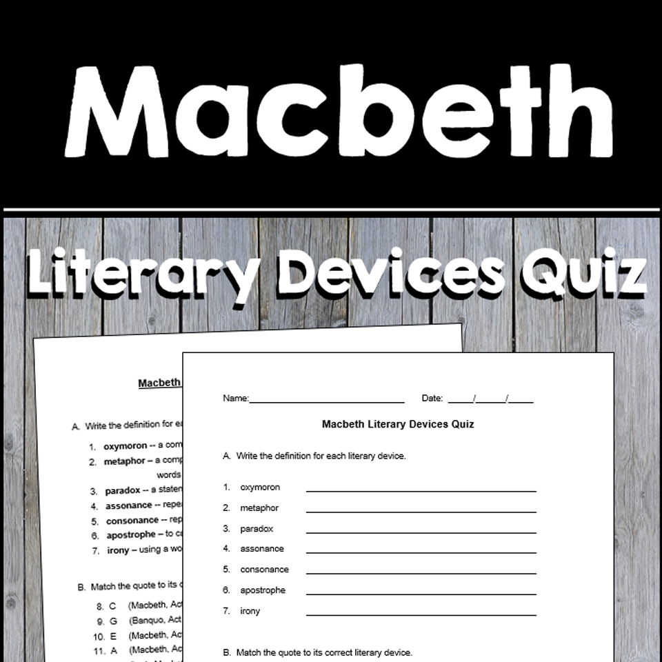 Macbeth Literary Devices Quiz With Answer Key Made By Teachers Macbeth Literary Devices Quiz With Answer Key Made By Teachers