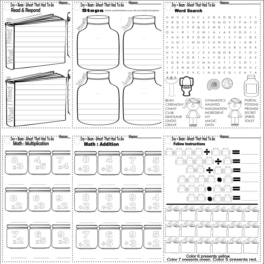 Ivy + Bean Ghost That Had to Go Novel Study Reading Comprehension Book ...