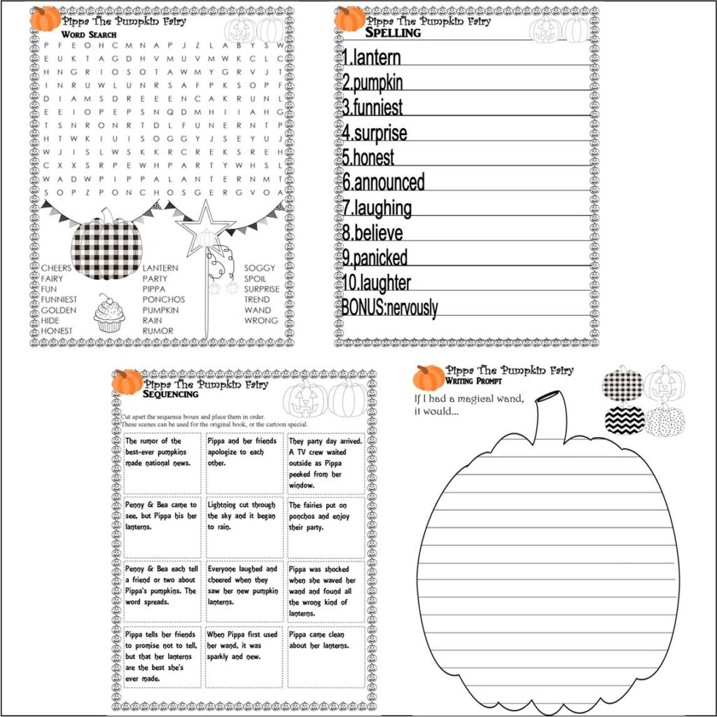 Pippa the Pumpkin Fairy Fall Book Companion Reading Comprehension ...