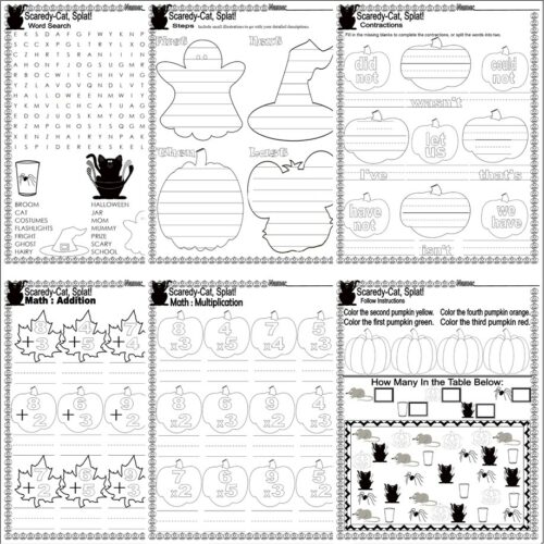 Scaredy-Cat Splat! Halloween Book Study Companion Reading Comprehension ...