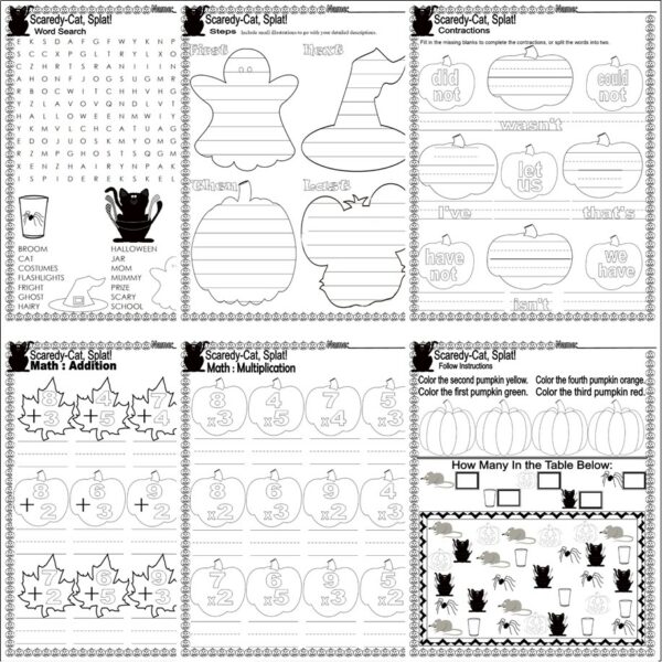 Scaredy-Cat Splat! Halloween Book Study Companion Reading Comprehension ...