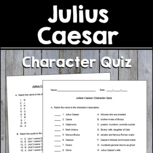 Julius Caesar Character Quiz with Answer Key | Made By Teachers