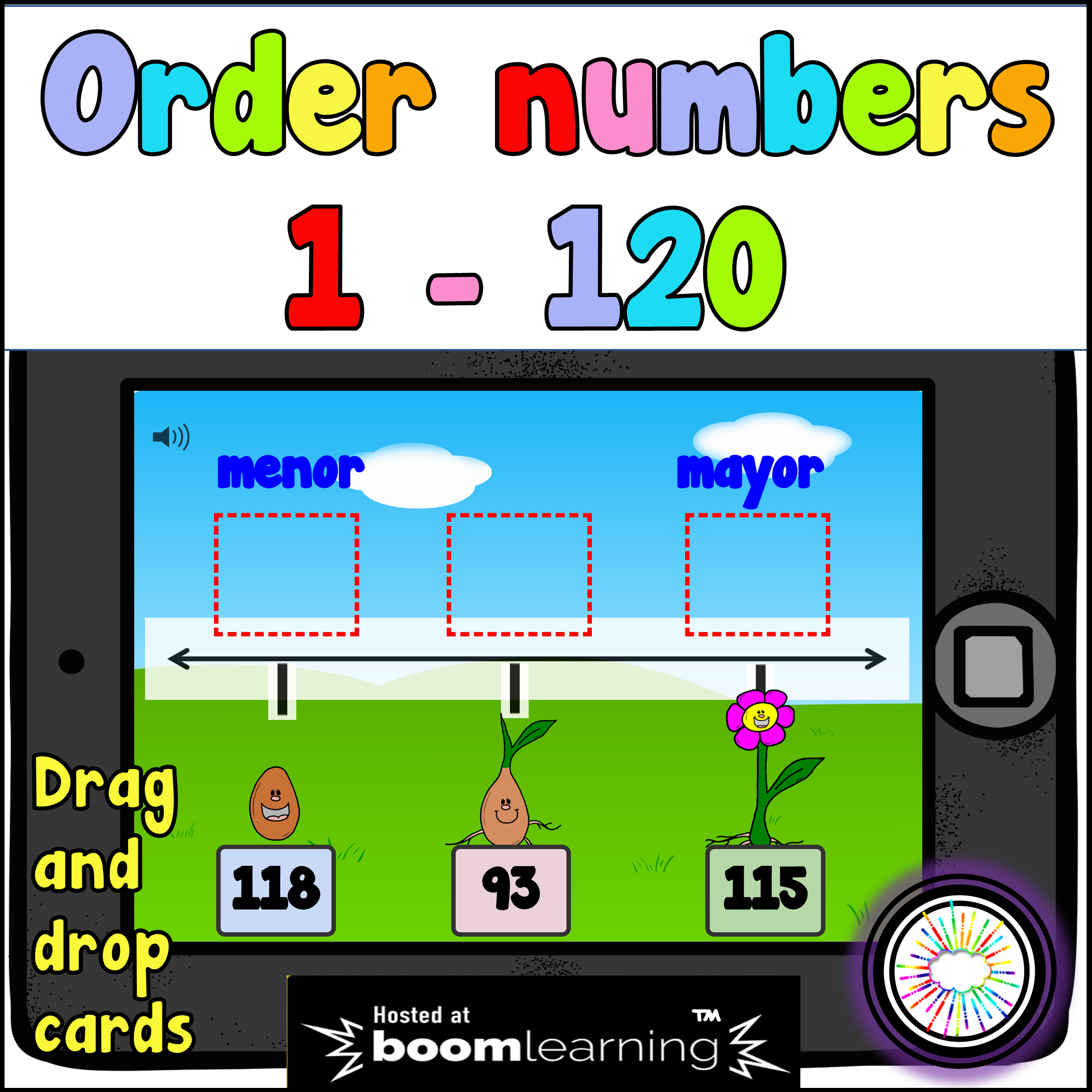 Order Numbers 1 - 120 Boom Cards™ | Digital Task Cards | Made By Teachers